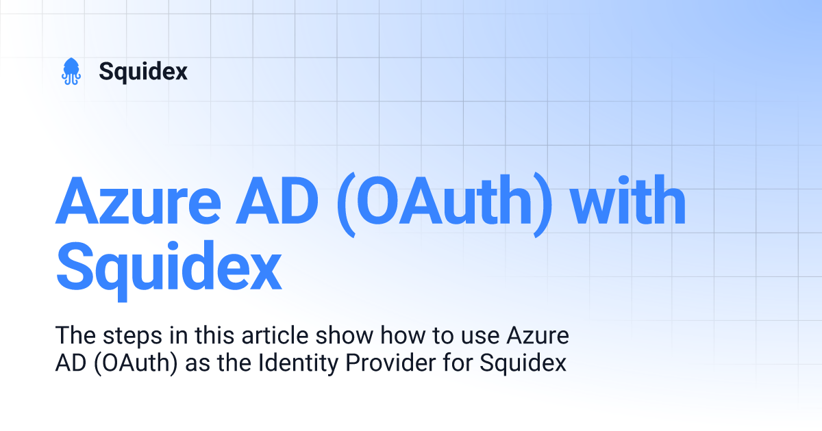 Azure AD (OAuth) with Squidex | Squidex